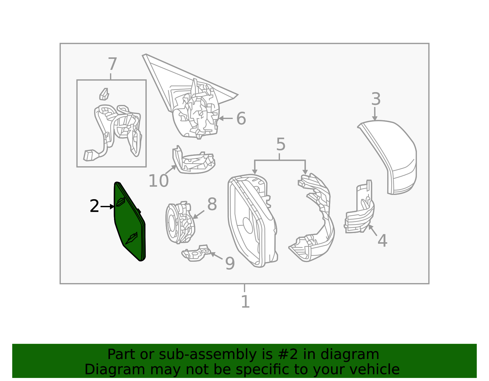 76253-TZ3-A02 - High-Quality Mirror Glass for 2015-2016 Acura TLX ...