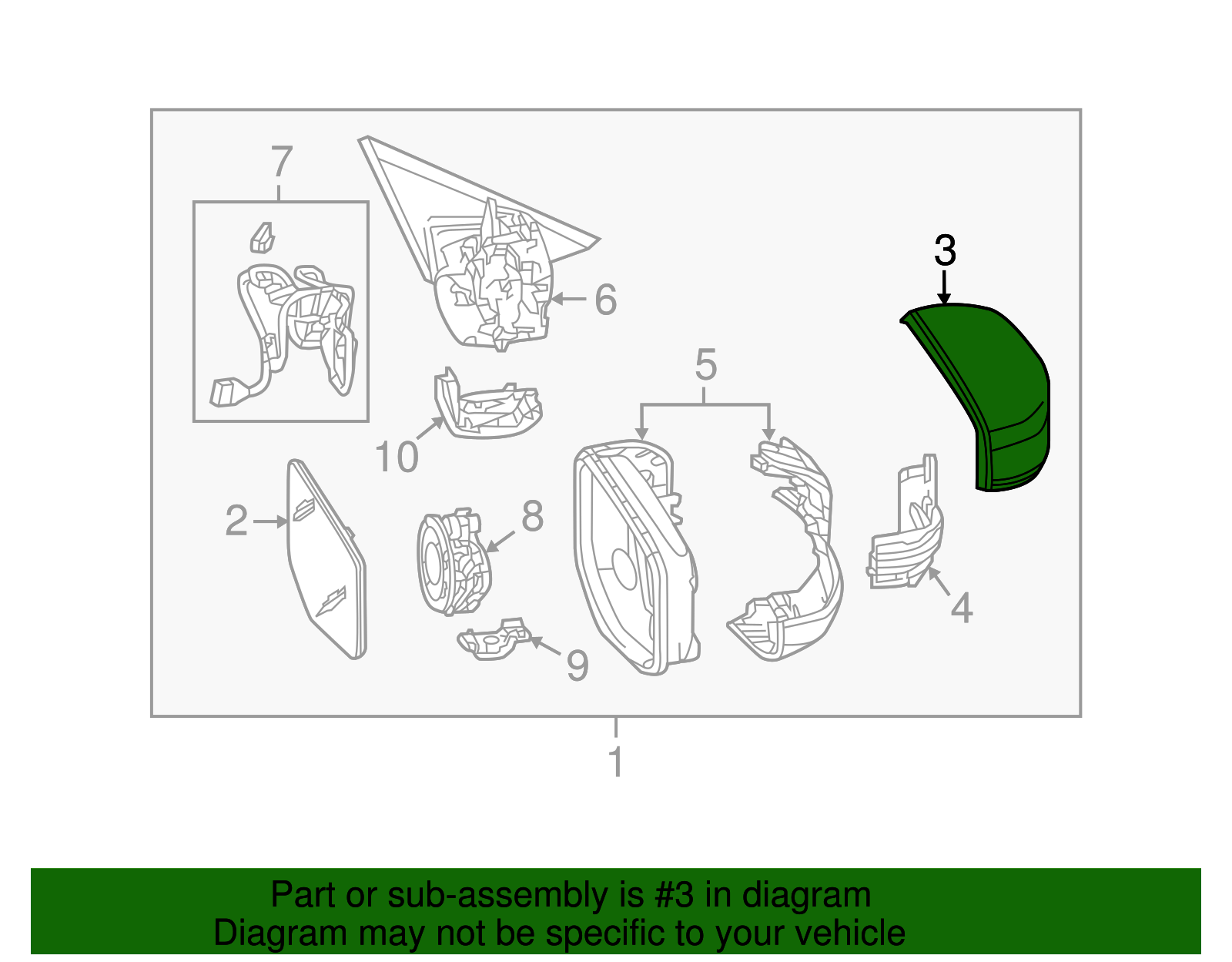76201-TZ3-A01ZF - 2015-2019 Acura TLX - Housing, R (Upper) *NH731P ...