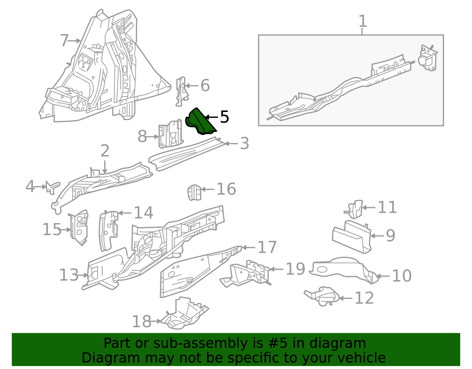 84480196 - Driver Side Rear Compartment Panel Brace 2019-2024 GM ...