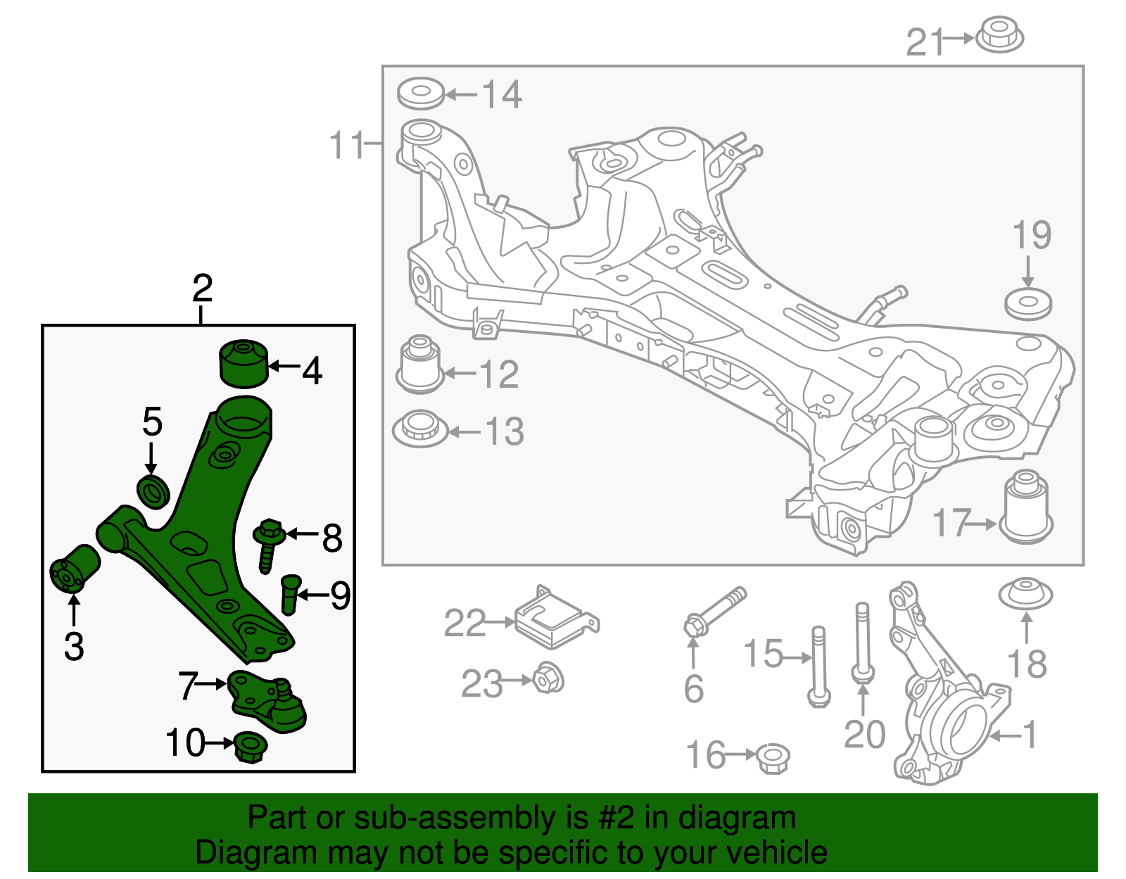 2014-2016 Kia Sportage Lower Control Arm 54501-3W500 | KIA Parts Zone