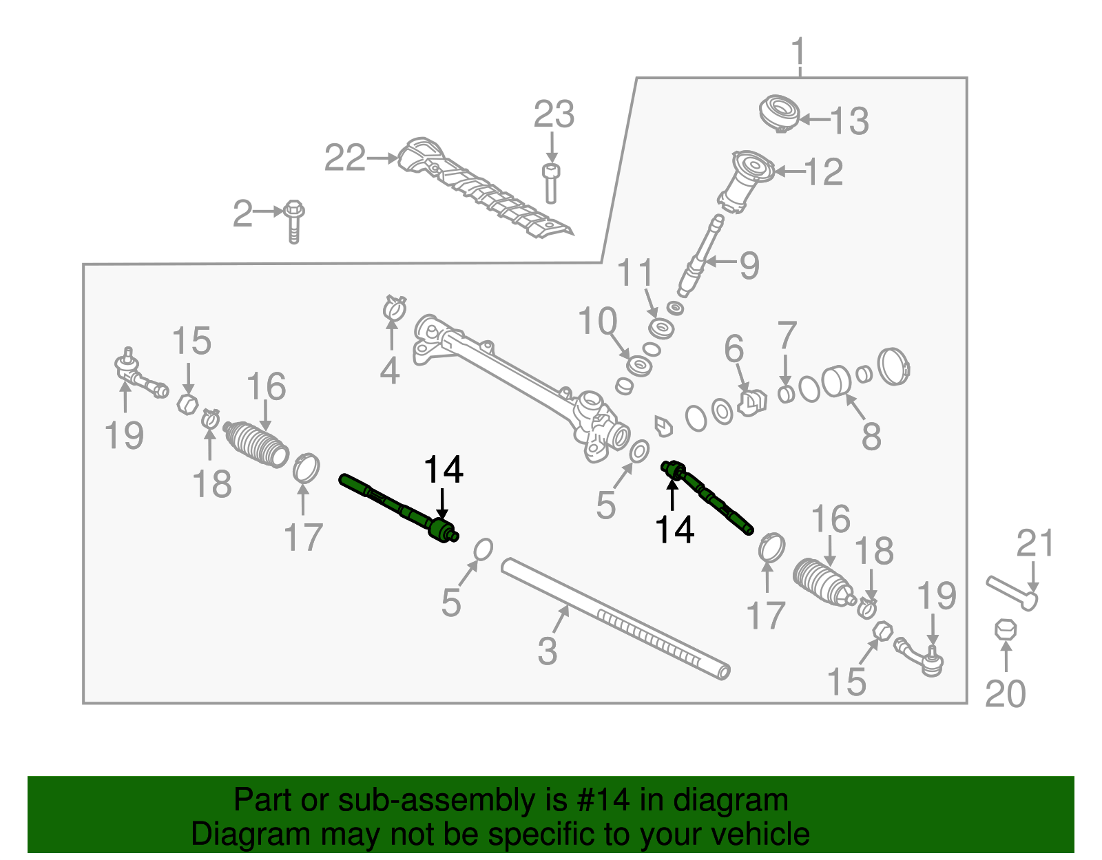 56540-H8000 - Inner Tie Rod 2018-2023 Kia Rio | Genuine Kia Parts