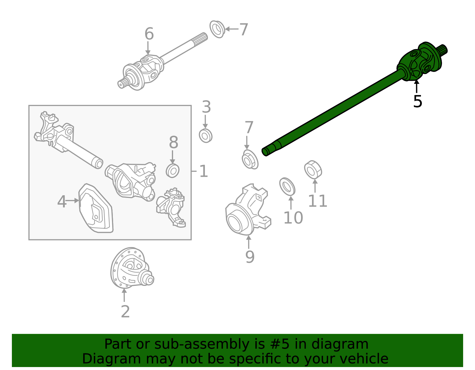 FC3Z-3219-B - Front Axle Shaft - Passenger Side 2005-2022 Ford | River ...