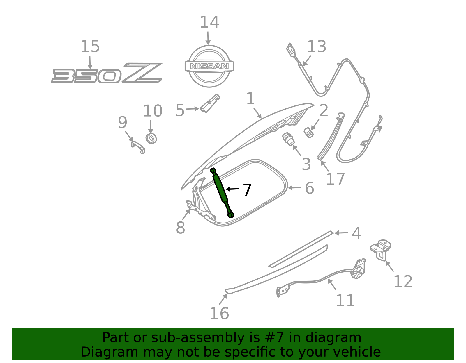 E4C30-CE40JNW - Value Advantage™ STAY ASSY TRUNK LID 2004-2009 Nissan ...