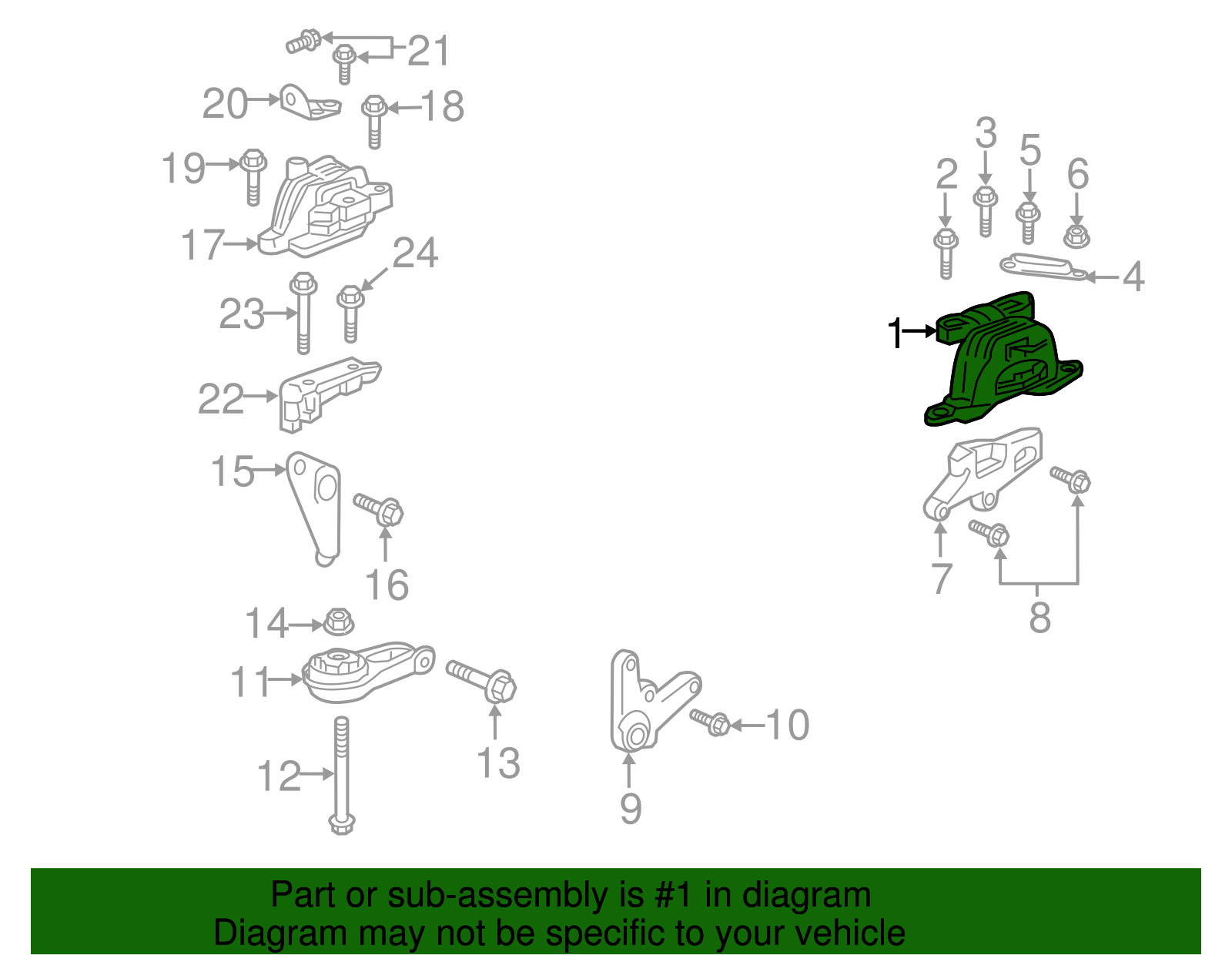 2016-2019 Chevrolet Malibu Engine Mount 84125837 | Capital Chevy Parts
