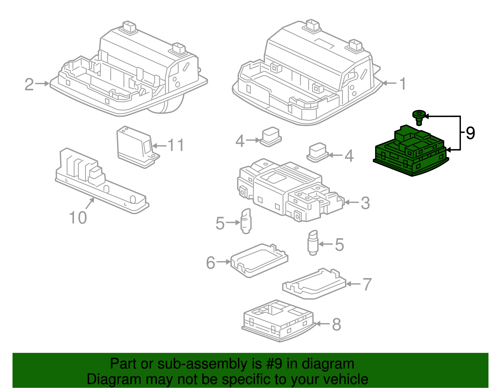 35830-T0A-A01ZA - 2015-2016 Honda CR-V - Switch Assembly Sunroof & Map ...