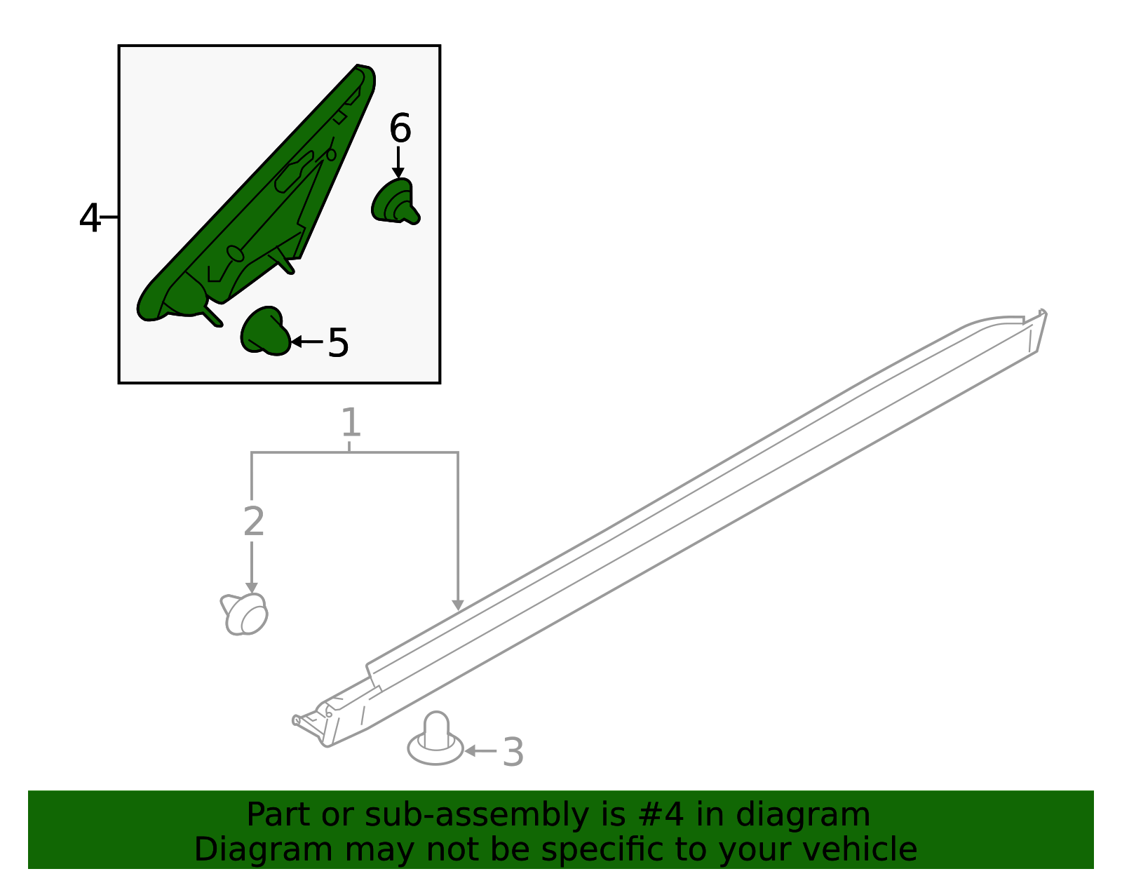2020-2025 Subaru Pillar Molding 65250AN011 | Subaru Parts Guys