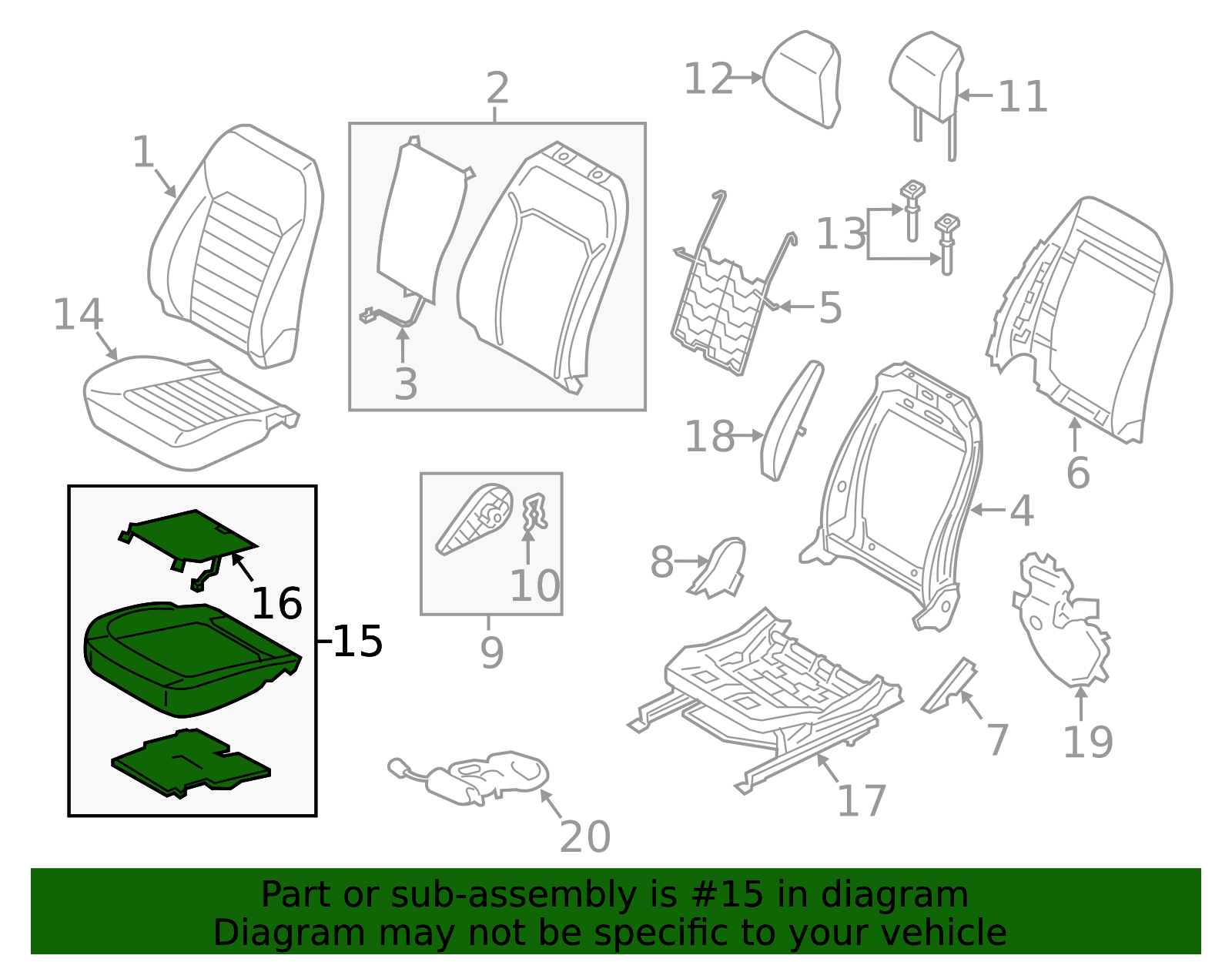 2014-2016 Ford Fusion Seat Cushion Pad DS7Z-54632A22-G | Ford OEM Parts ...