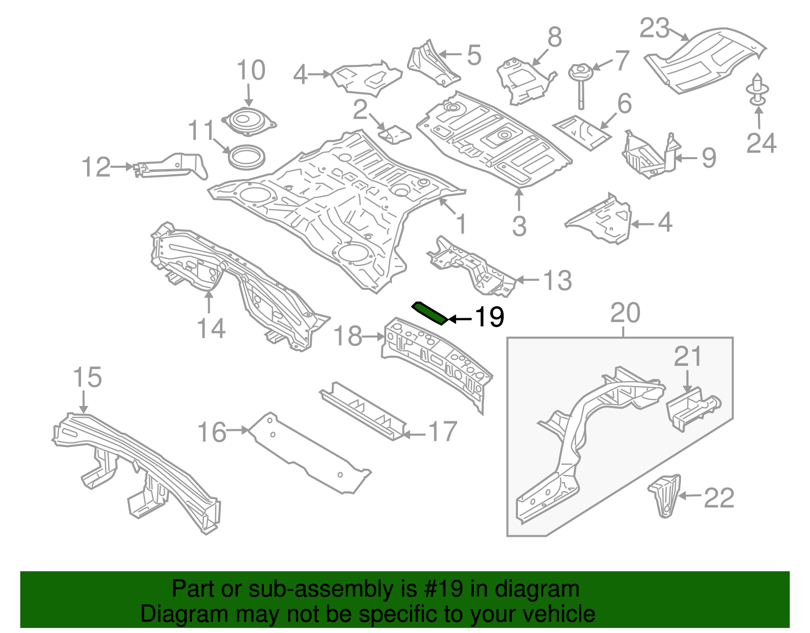 64899-1CA0B - Rear Cross-Member Hole Cover 2009-2017 Infiniti ...