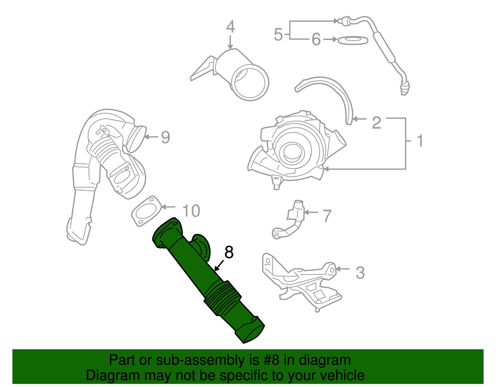 OEM Ford Inlet Pipe For 2003-2005 Ford - Part No. 3C3Z-6K854-B | Karl ...