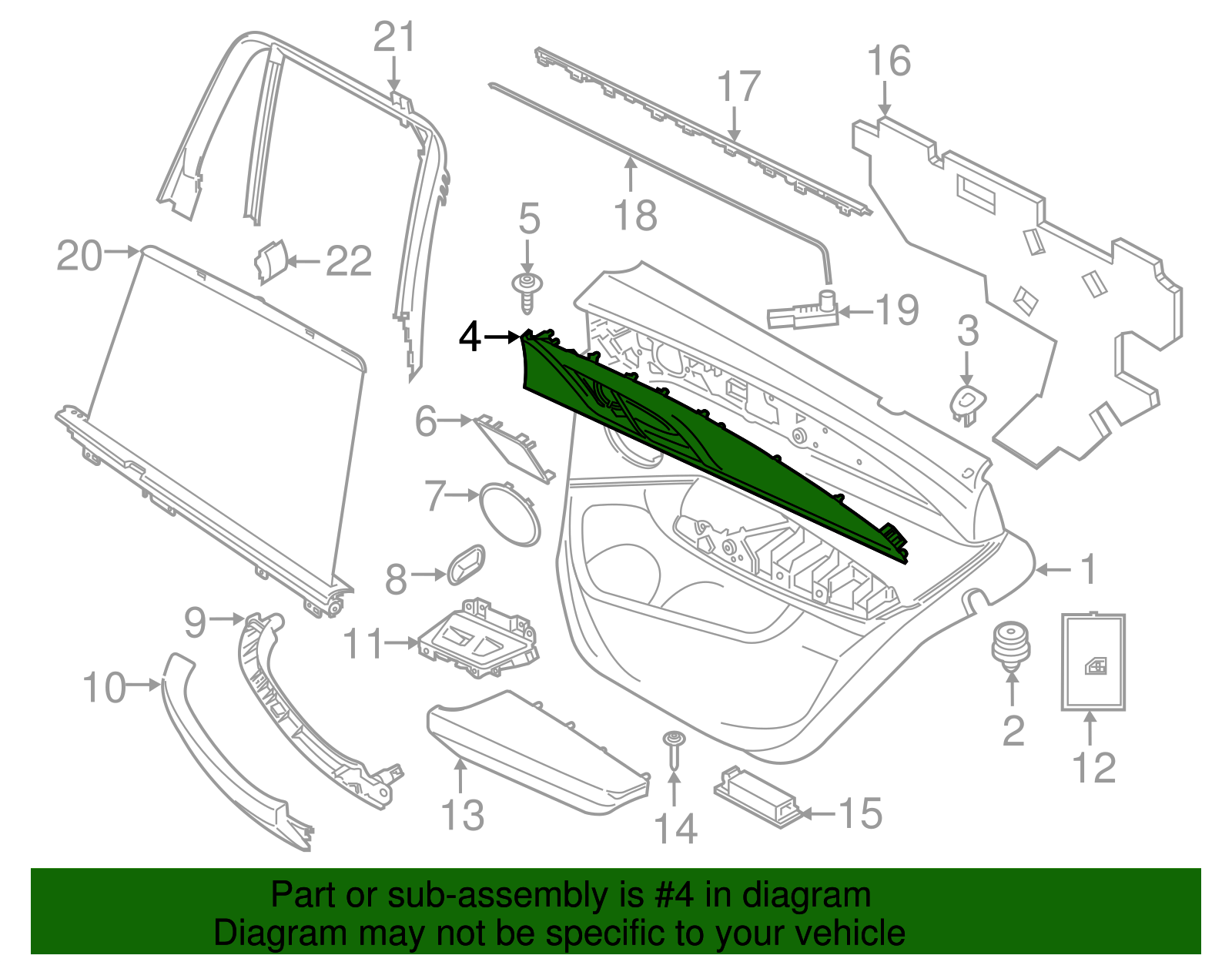 BMW 2019-2024 BMW Door Trim Molding 51-42-5-B4C-8F9 | BMW AutoNation Parts