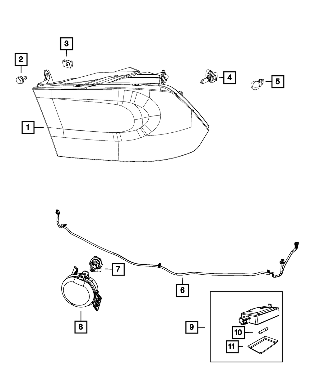 68324941AD - Headlamp Park And Turn Lamp, Left 2016-2019 Ram | The ...