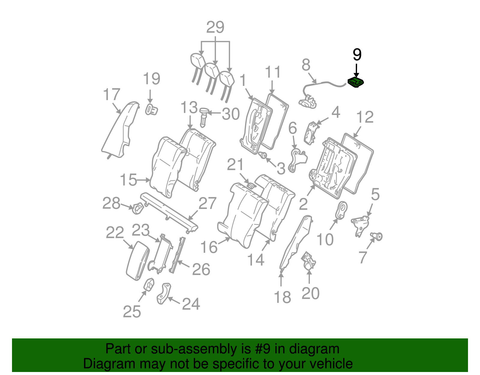 204-920-01-64-9051 - Folding Seat Latch Release Handle 2008-2018 ...